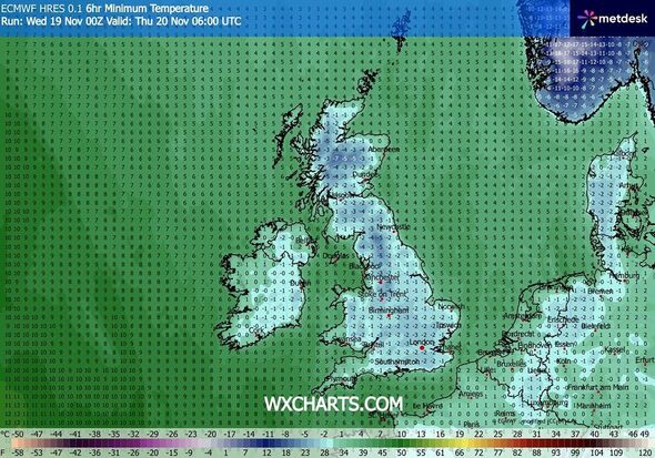 UK weather maps show snow hitting 13 cities across Britain in -7C blast ...