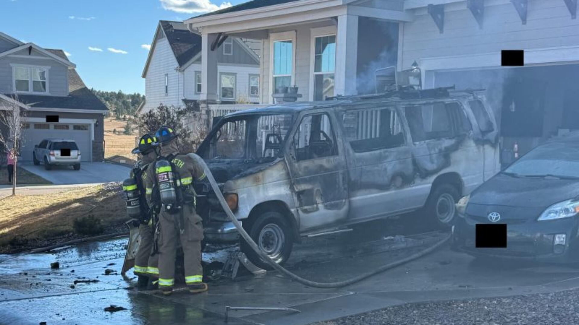Vehicle fire under control near Town of Elizabeth