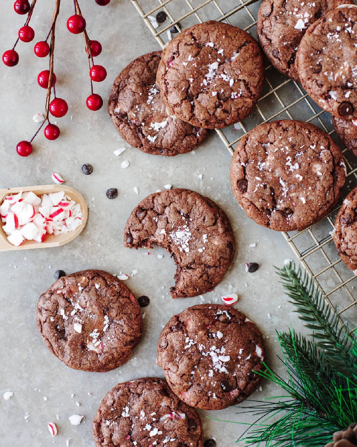 Chocolate Peppermint Pudding Cookies