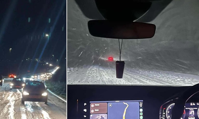 Hundreds of motorists are stranded as heavy snow falls in North ...