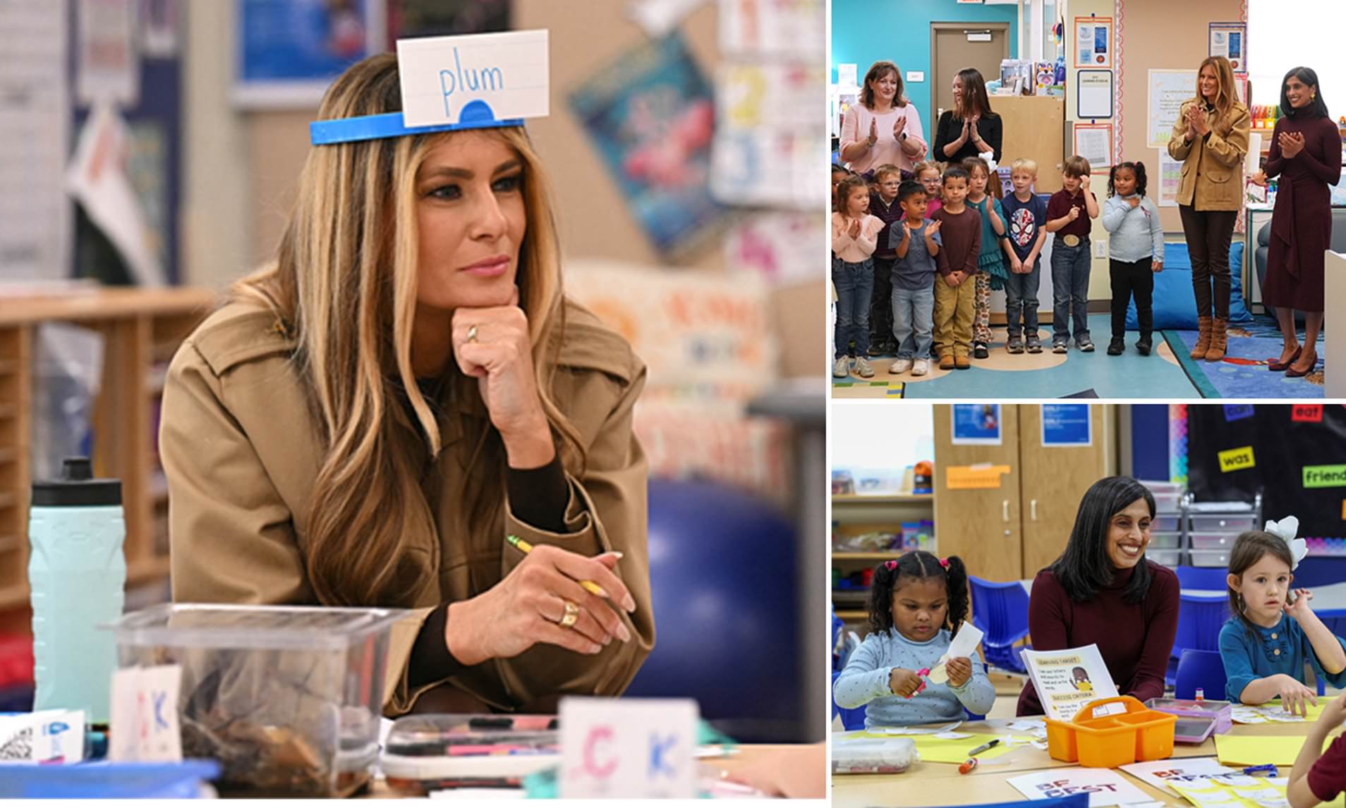 Melania Trump and Usha Vance charm elementary school students during ...