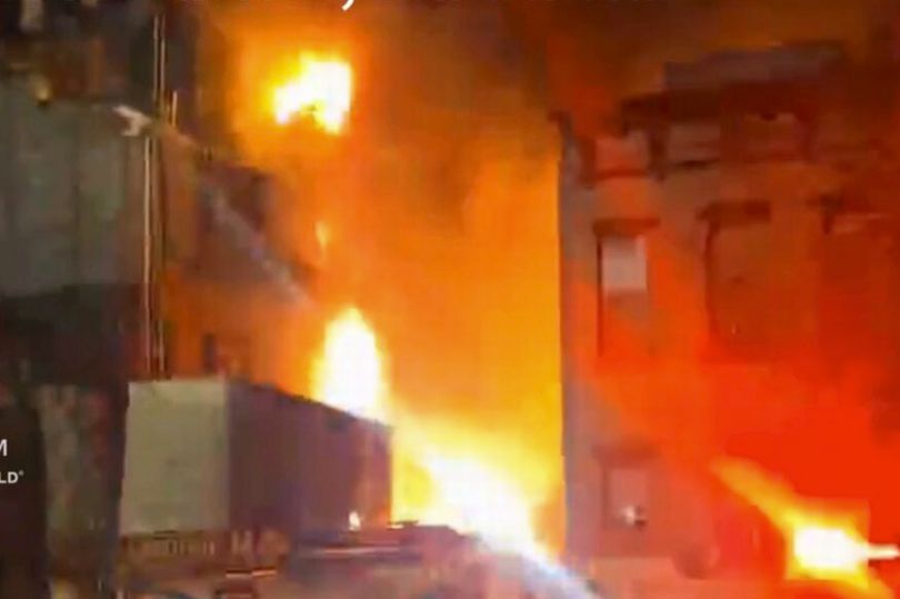 Terrifying East Harlem fire engulfs New York beer garden as flames ...