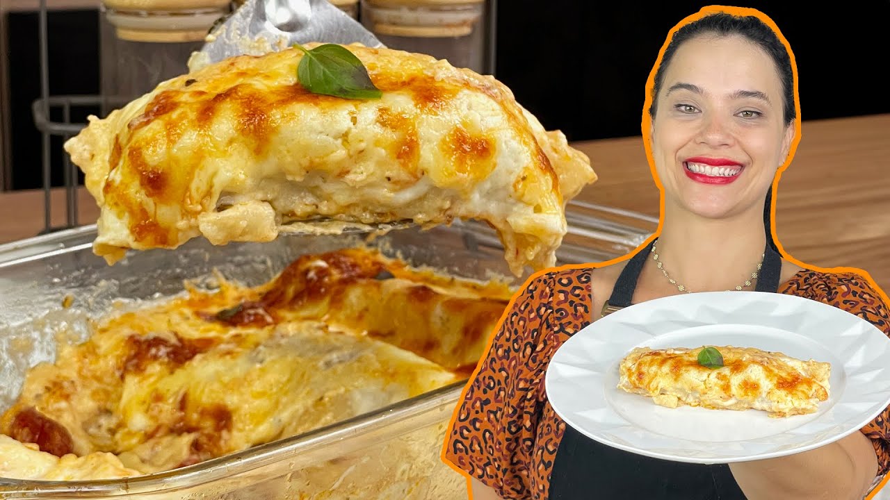 Delícia assada: receita de enrolado de massa de pastel com frango ...