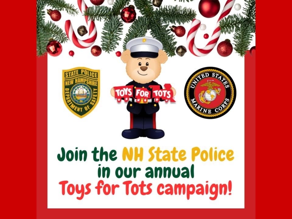 New Hampshire State Police Toys For Tots 2025 Effort Starts Friday