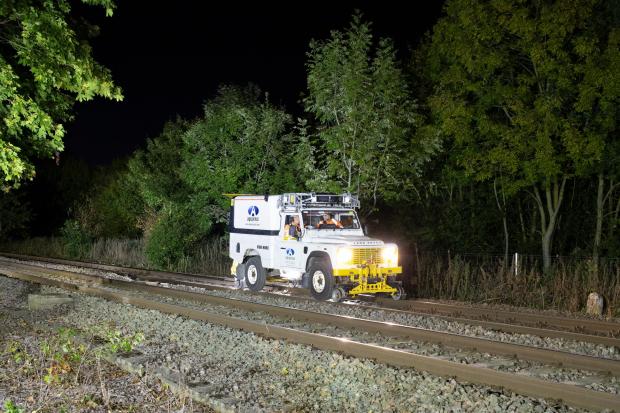 Road-rail Land Rover keeping train lines in West Yorkshire clear of ...