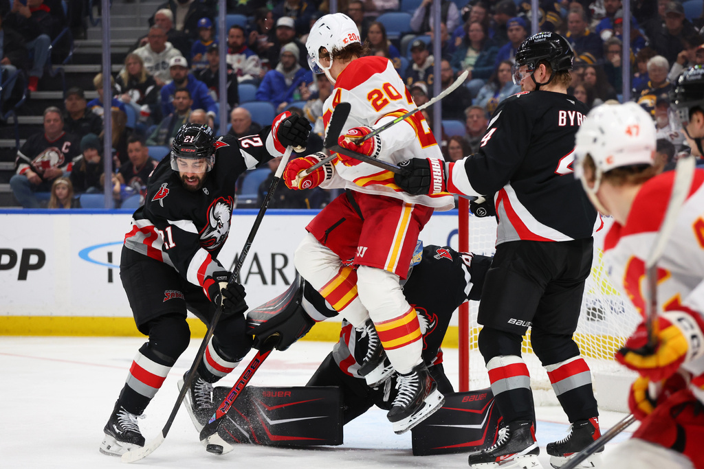 Morgan Frost breaks 3rd-period tie, NHL-worst Flames beat Sabres 6-2