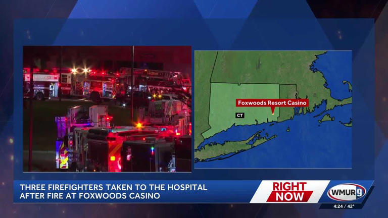 Three firefighters taken to the hospital after fire at Foxwoods Resort ...