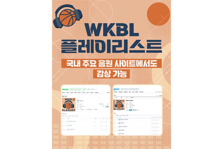 WKBL 플레이리스트, 국내 주요 음원사이트서도 즐긴다