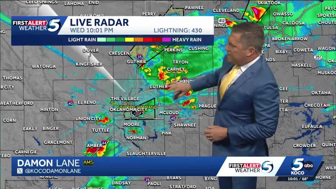 Storms to continue tracking across Oklahoma overnight, risk of severe weather remains