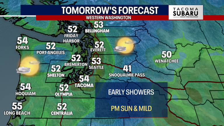 Seattle weather: Early chance Thursday, afternoon sunbreaks
