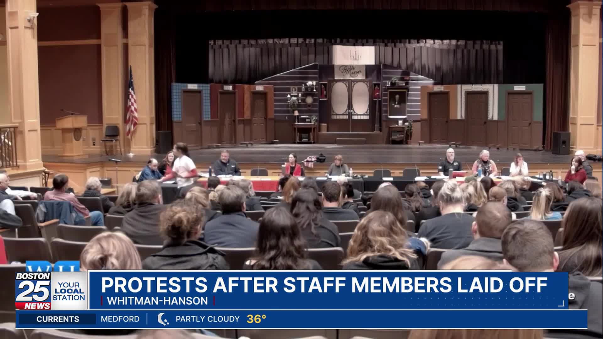 Whitman-Hanson residents, students protest layoffs amid lengthy school ...