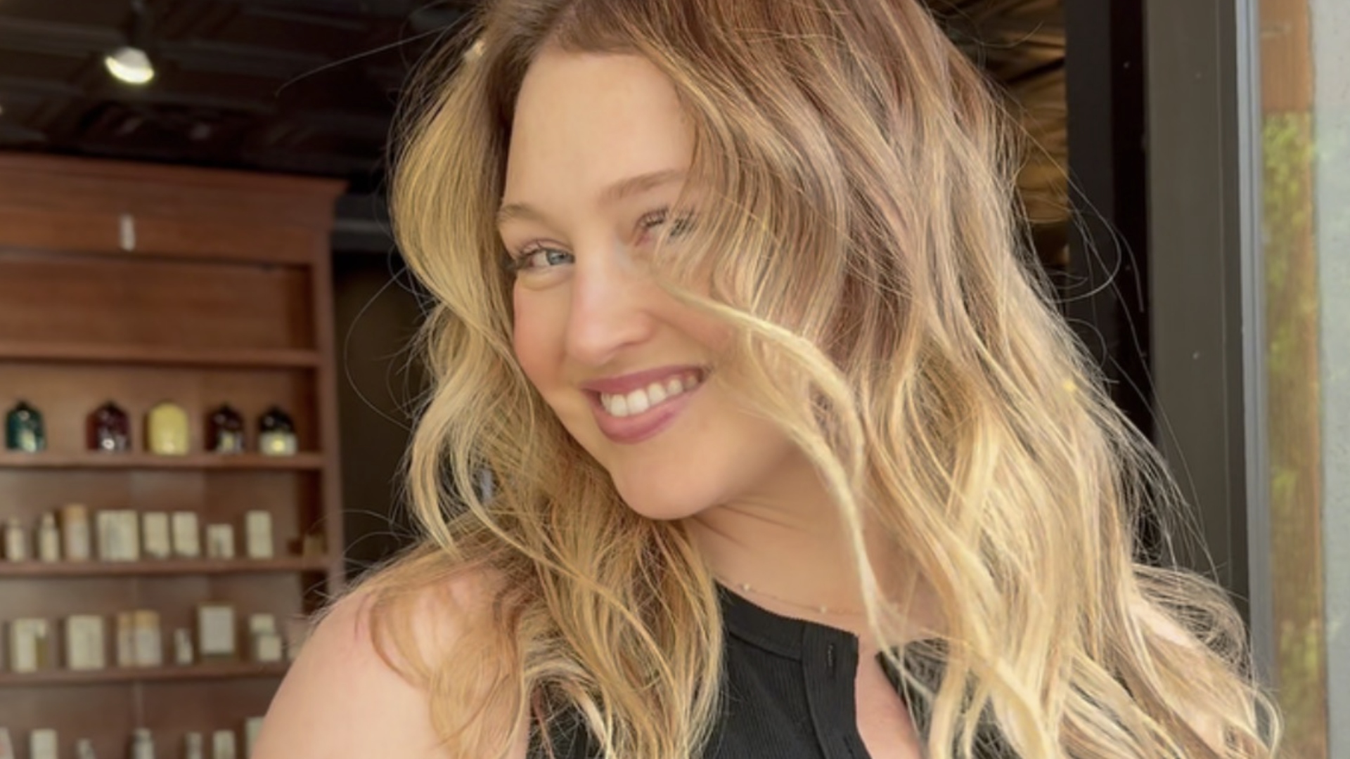 A mother of two, this 35-year-old British model looks radiant.