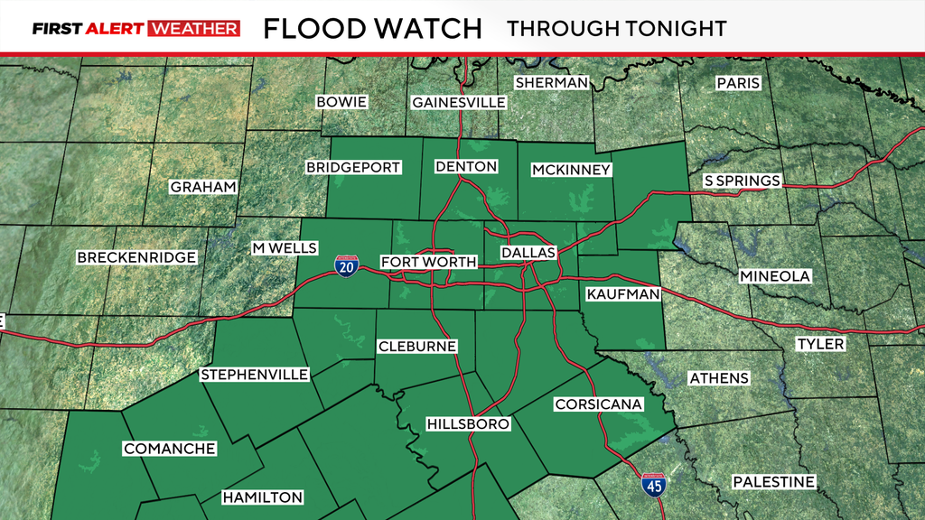 Strong storms, heavy rain increase flood threat in North Texas Thursday