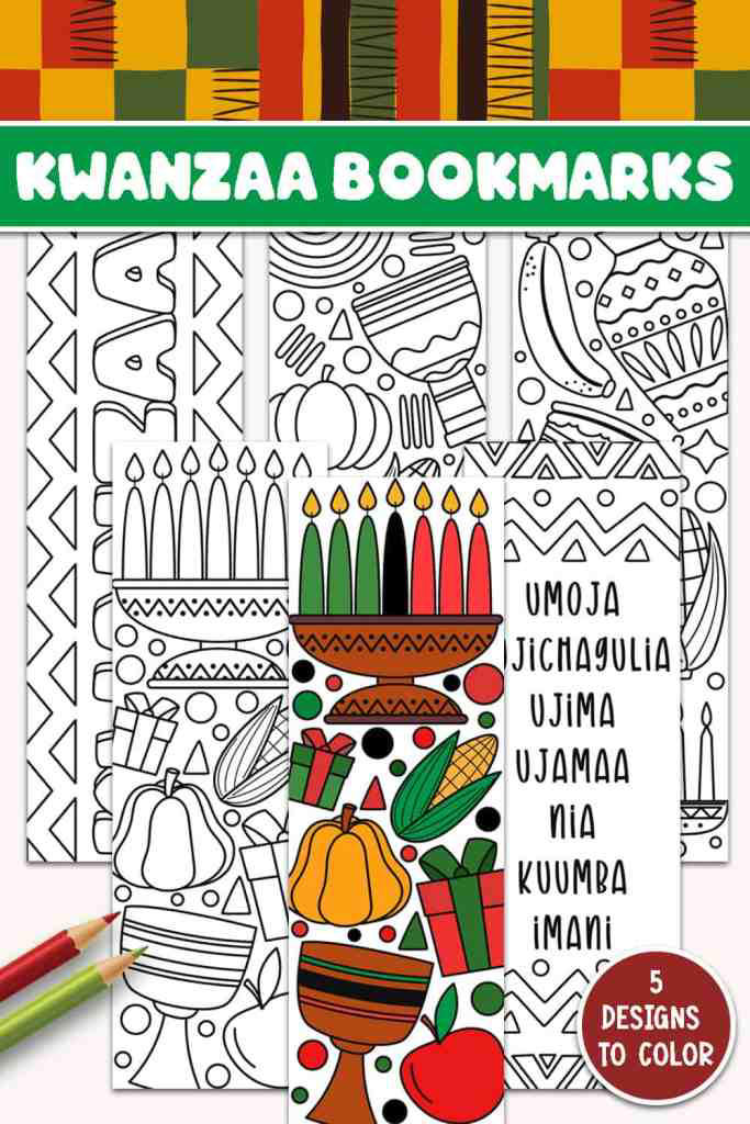 Free Printable Kwanzaa Bookmarks to Color