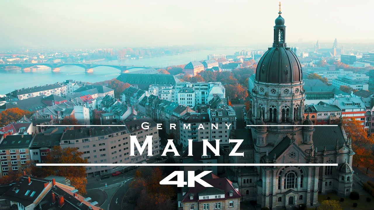 Stunning Aerial Views of Mainz Germany in 4K
