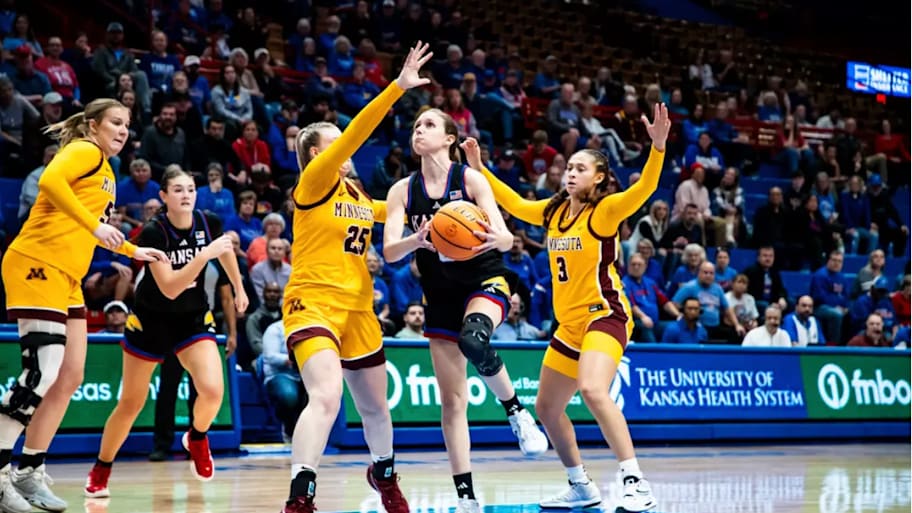 Gophers fall to Kansas on the road in battle of undefeateds