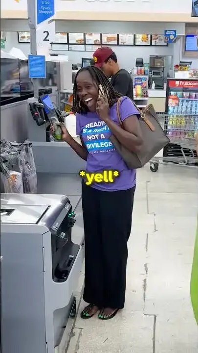 Pays groceries for a loud scream!