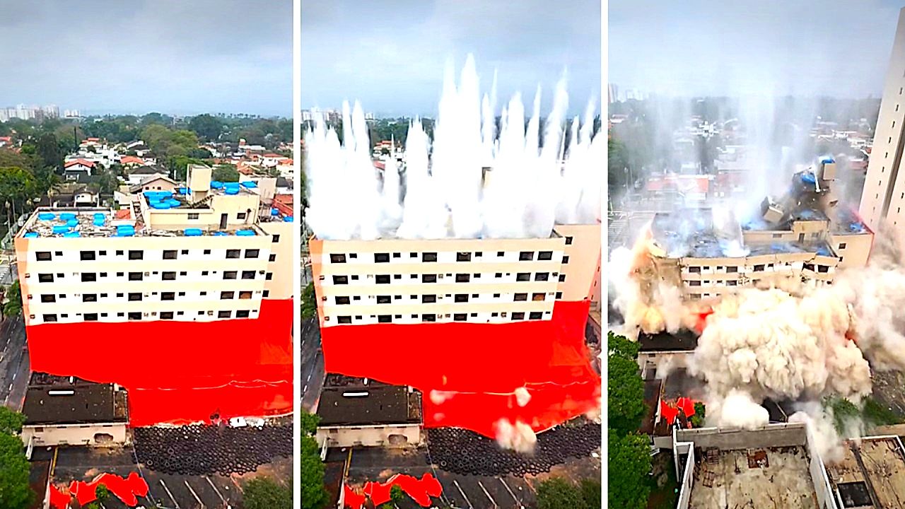 Un hotel icónico de Brasil queda reducido a escombros en segundos ...