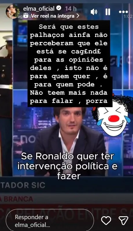 Perante polémica, Elma Aveiro defende Cristiano Ronaldo: "Ainda não ...