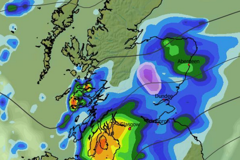Weather maps predict when snow will stop falling in Scotland as ...