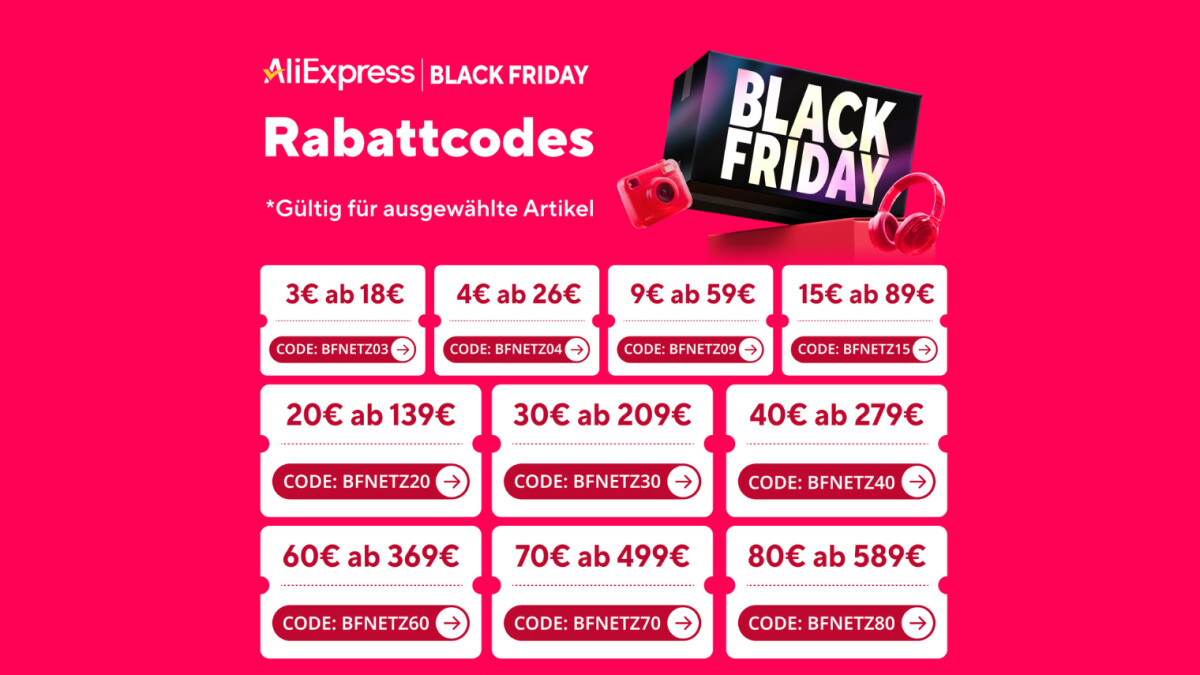 AliExpress startet Black Friday 2025: Diese Rabattcodes solltet ihr ...