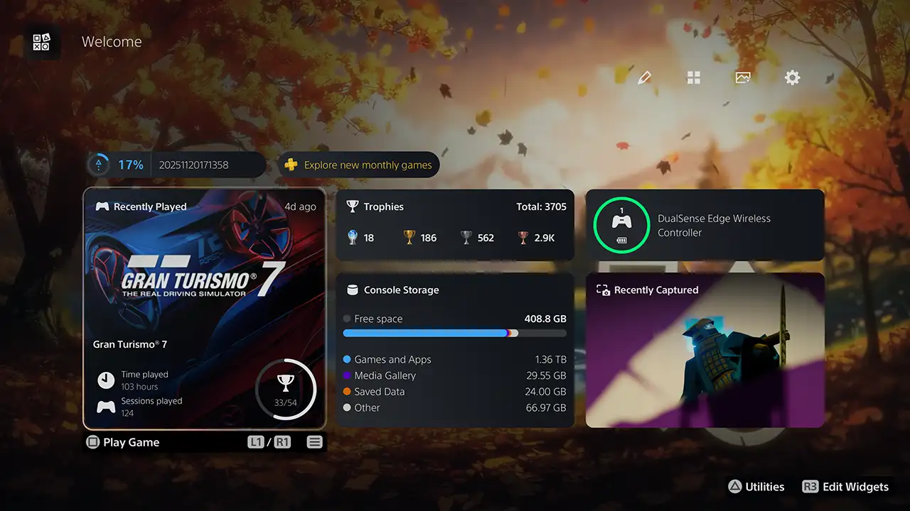 PlayStation 5 recebe pequena atualização com novos widgets e fundos
