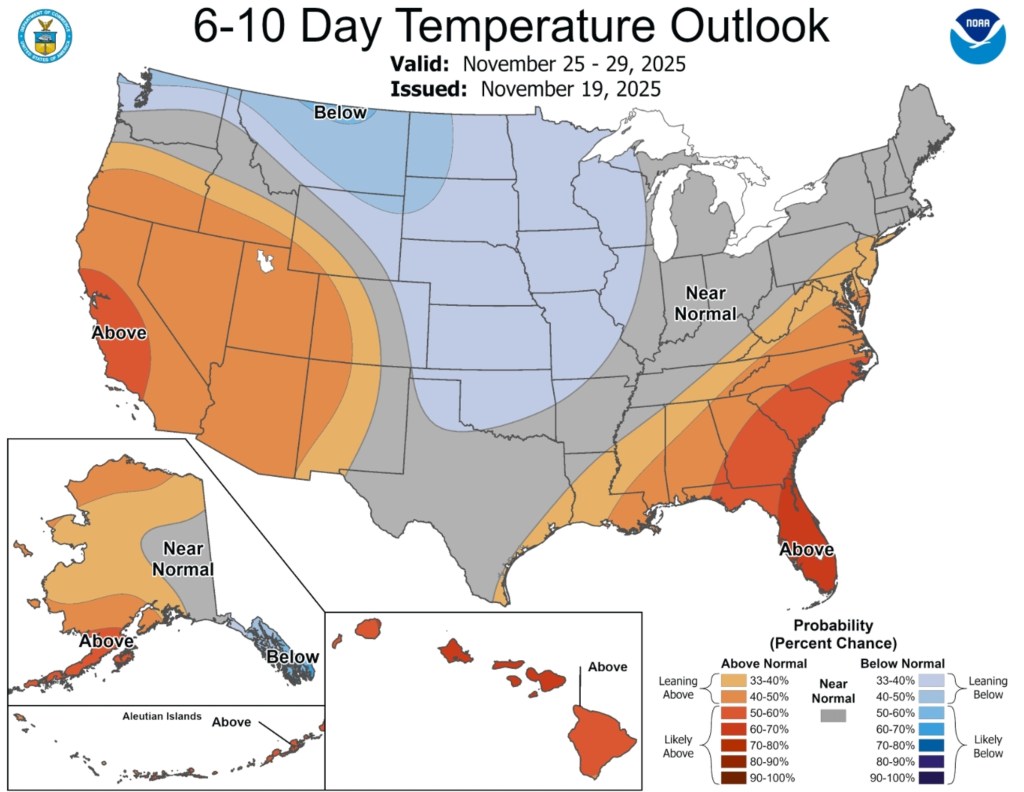 Maps show Thanksgiving weather outlook for every state