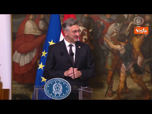 Il premier croato Plenkovic in italiano: Grazie Giorgia per avermi ...