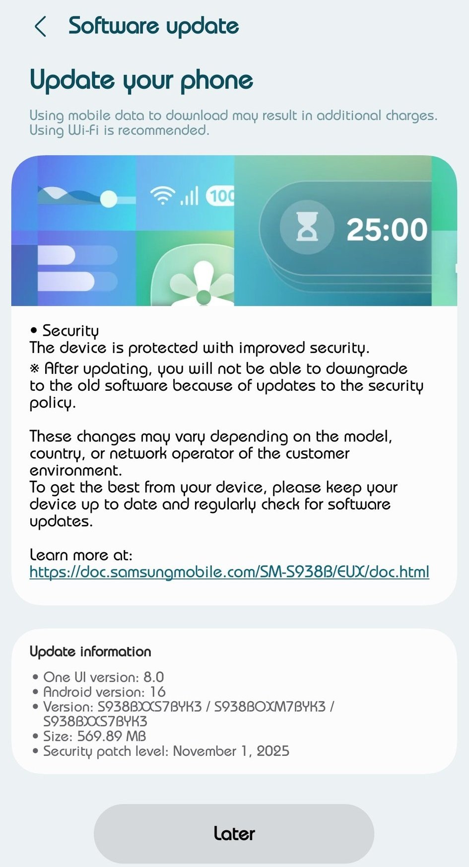 Samsung Delivers November 2025 Security Patch to Galaxy S25 Series