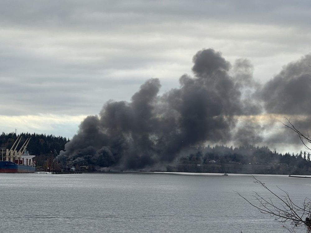 Crews battle large fire in North Delta