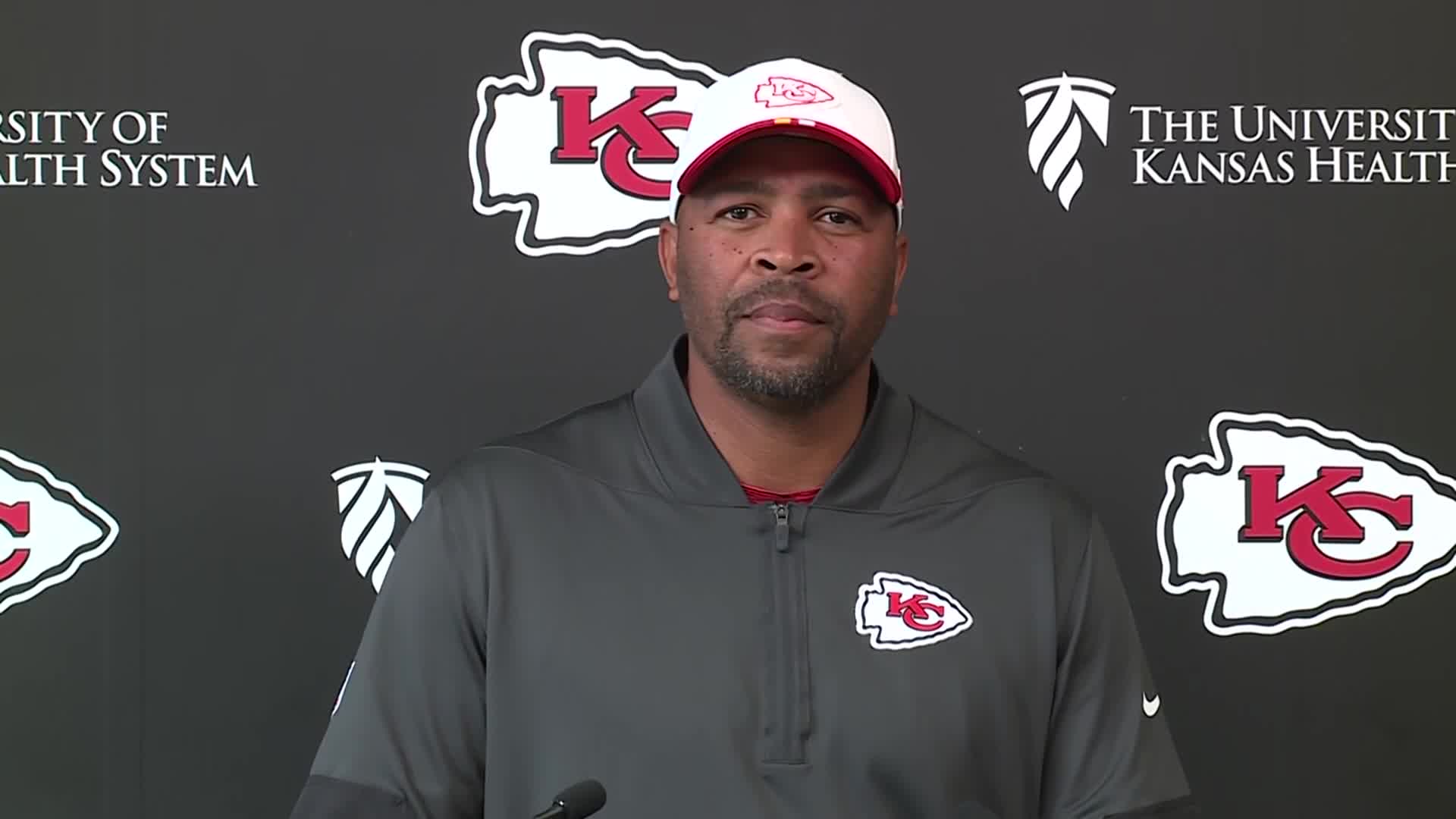 Chiefs RB Coach Todd Pinkston likes his multi-talented backfield