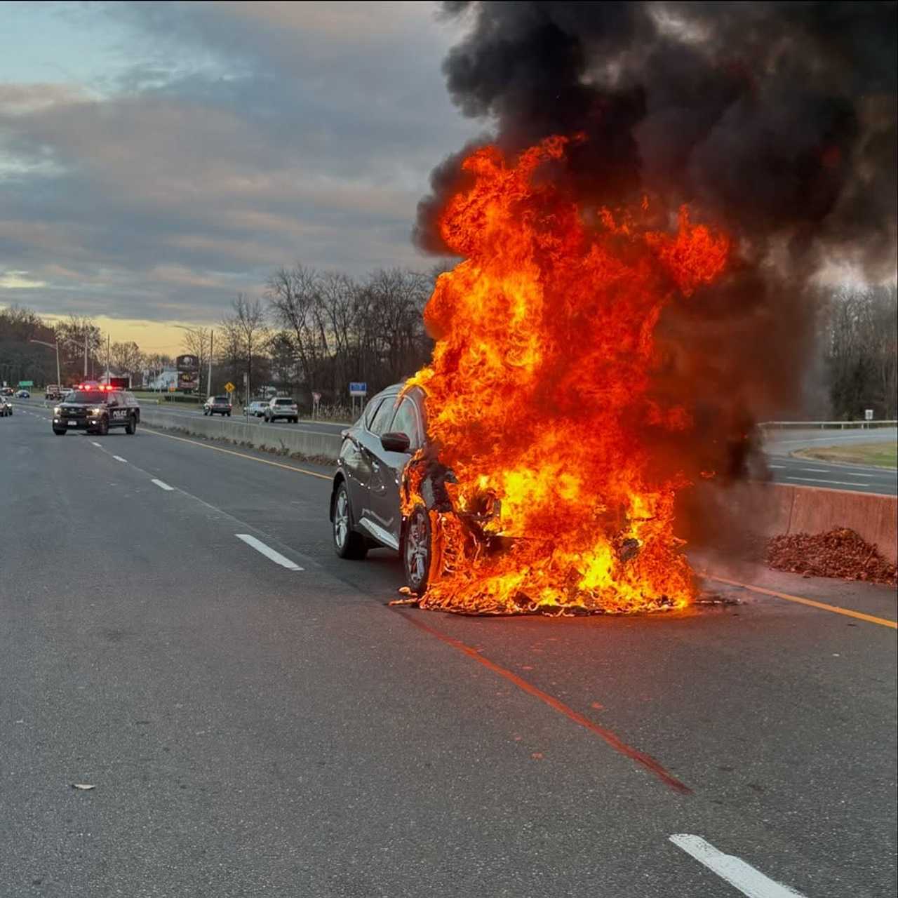 Car Goes Up In Flames On Route 59 In Rockland County