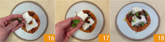 Steamed Cod Fillet with Tomatoes and Caper Berries