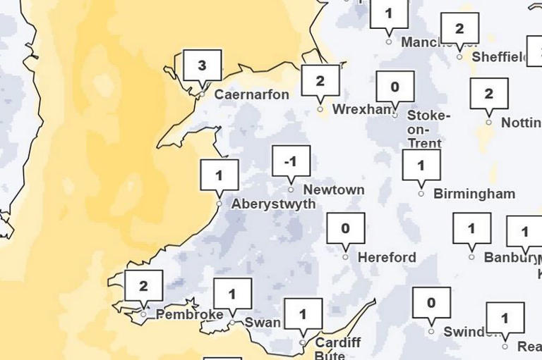 Weather maps show how cold it is going to be in Wales as treacherous ...