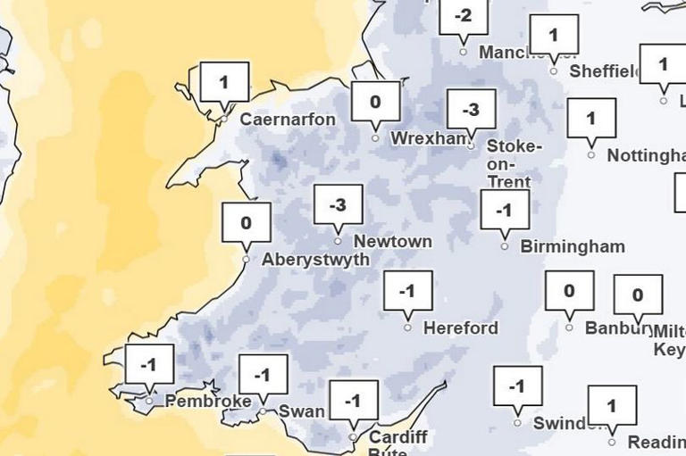 Weather maps show how cold it is going to be in Wales as treacherous ...