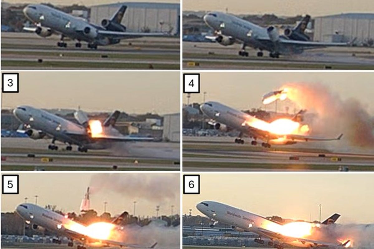 New footage shows horror moment engine broke off jet during takeoff