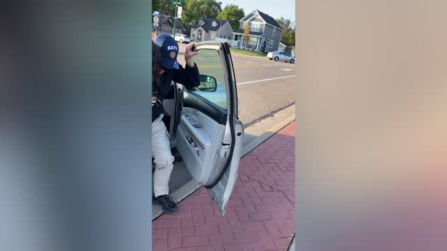 Veteran overwhelmed with emotion after receiving a new mobility scooter