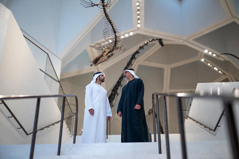 Sheikh Khaled and Sheikh Hamdan tour Natural History Museum Abu Dhabi