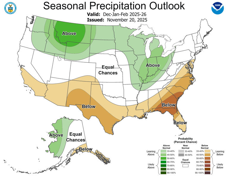 NOAA releases 2025-26 winter weather predictions. Here’s what to expect