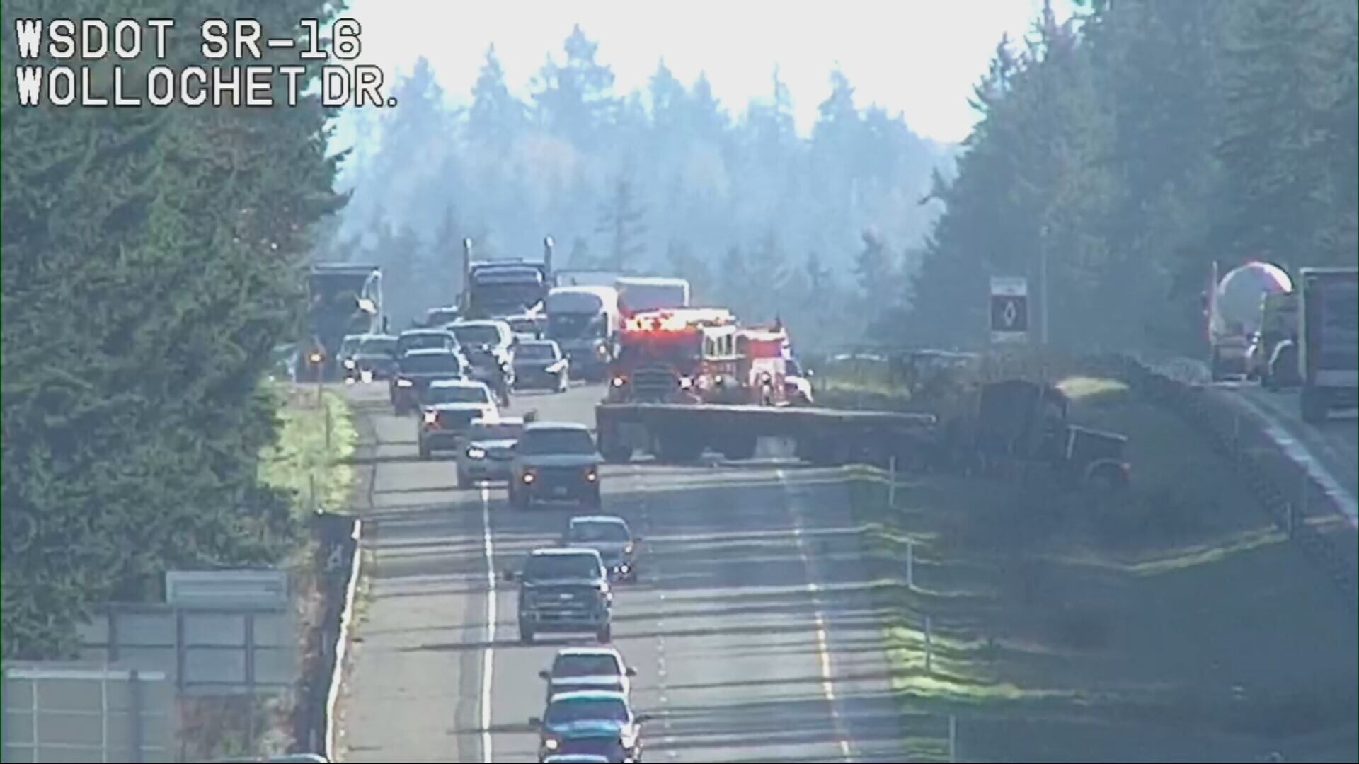 Semi-truck crash temporarily blocks SR 16 westbound near Gig Harbor ...