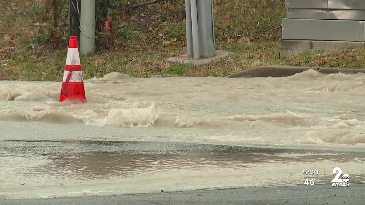 Water main break blocks major Belair Road intersection in Nottingham