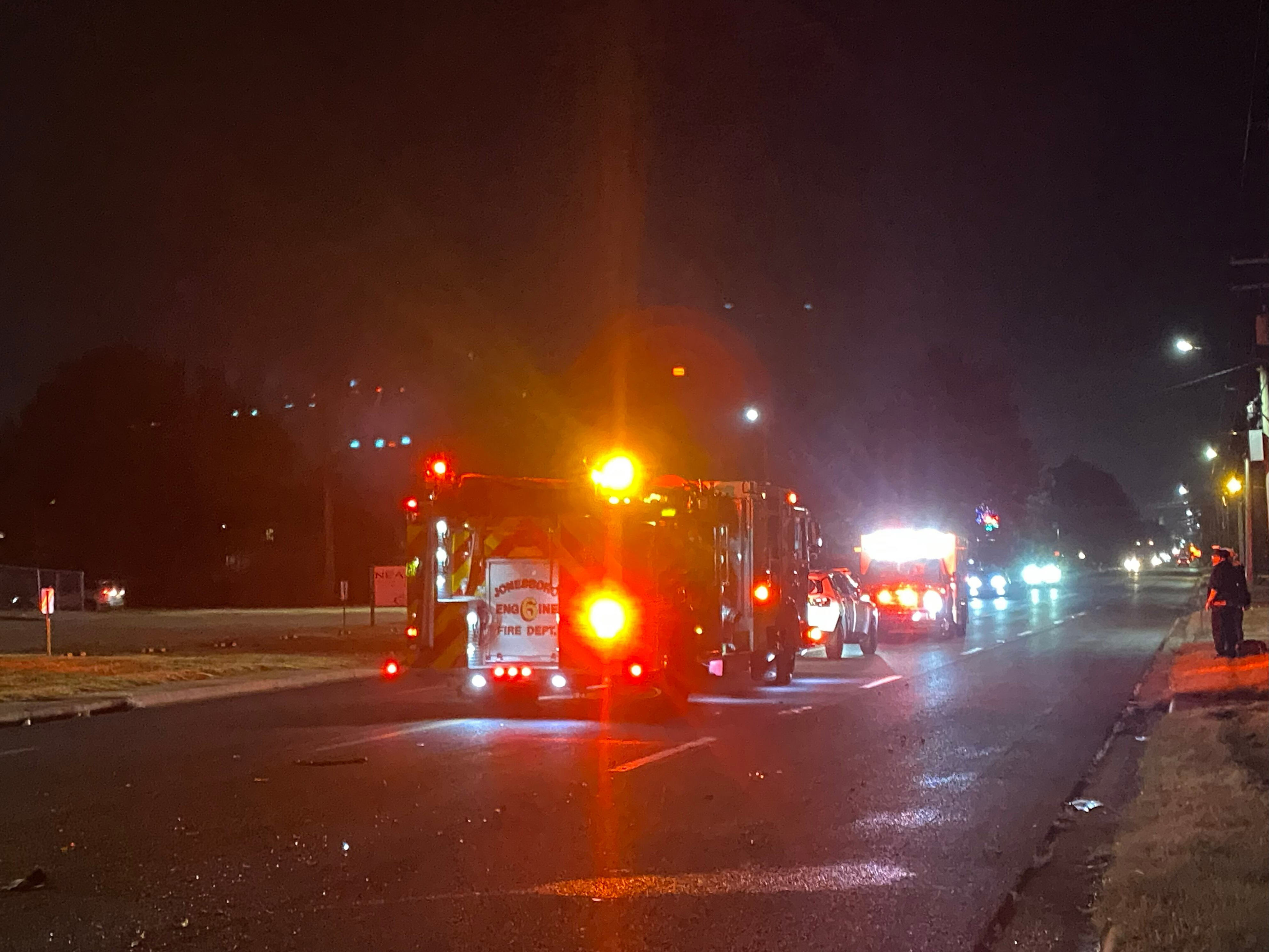 Emergency crews cleared two-vehicle crash