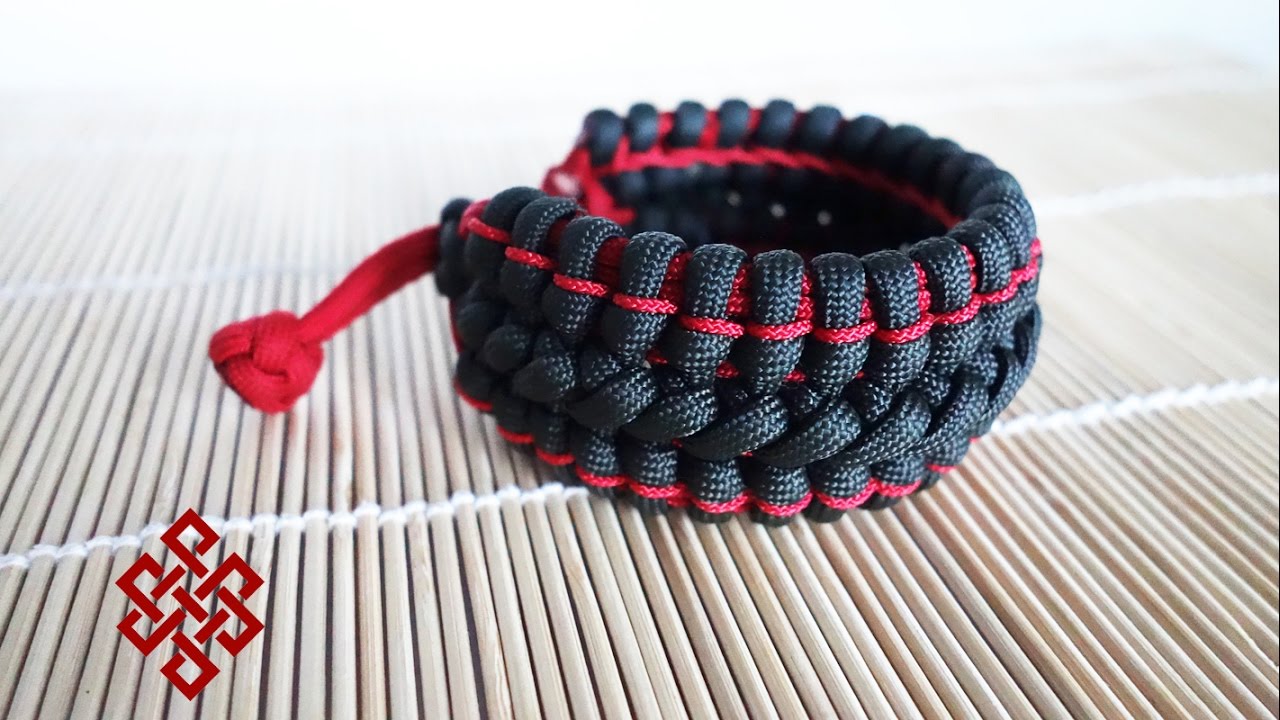 Stitched Bane’s cuff advanced paracord bracelet tutorial
