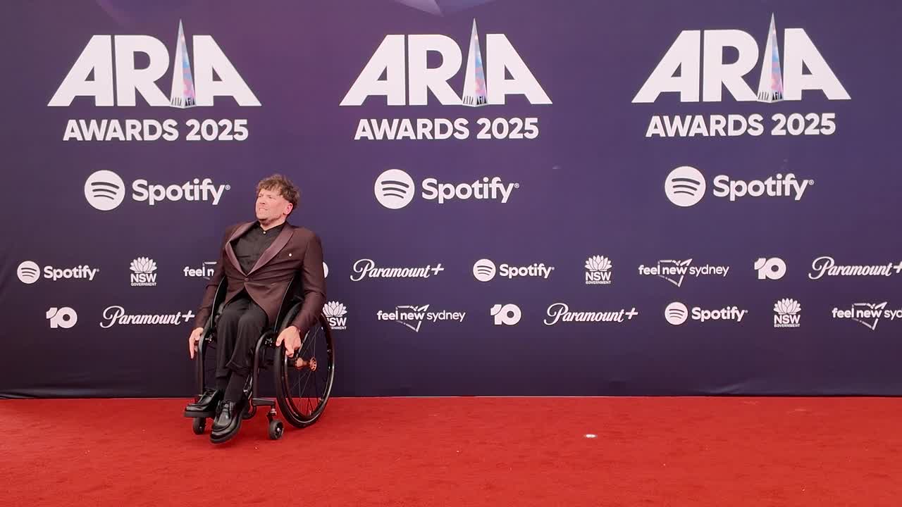 Dylan Alcott arrives on the red carpet for the 2025 ARIA Awards, Sydney ...
