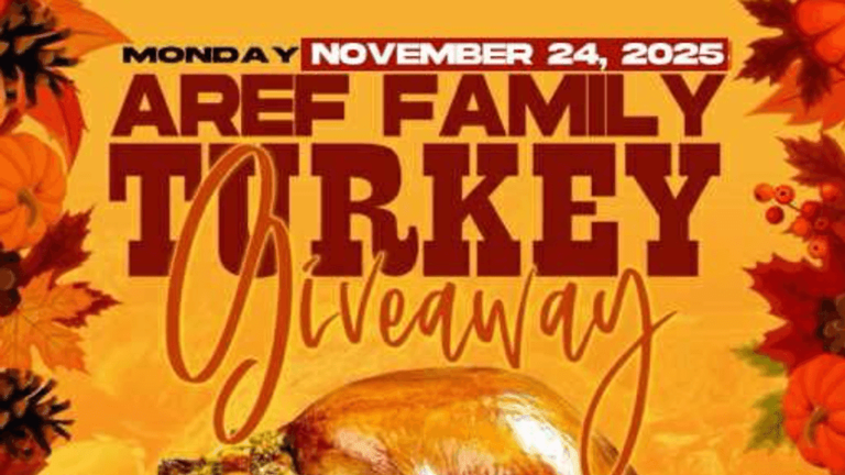 Dugas law firm turkey giveaway Friday, Aref family turkey giveaway Monday