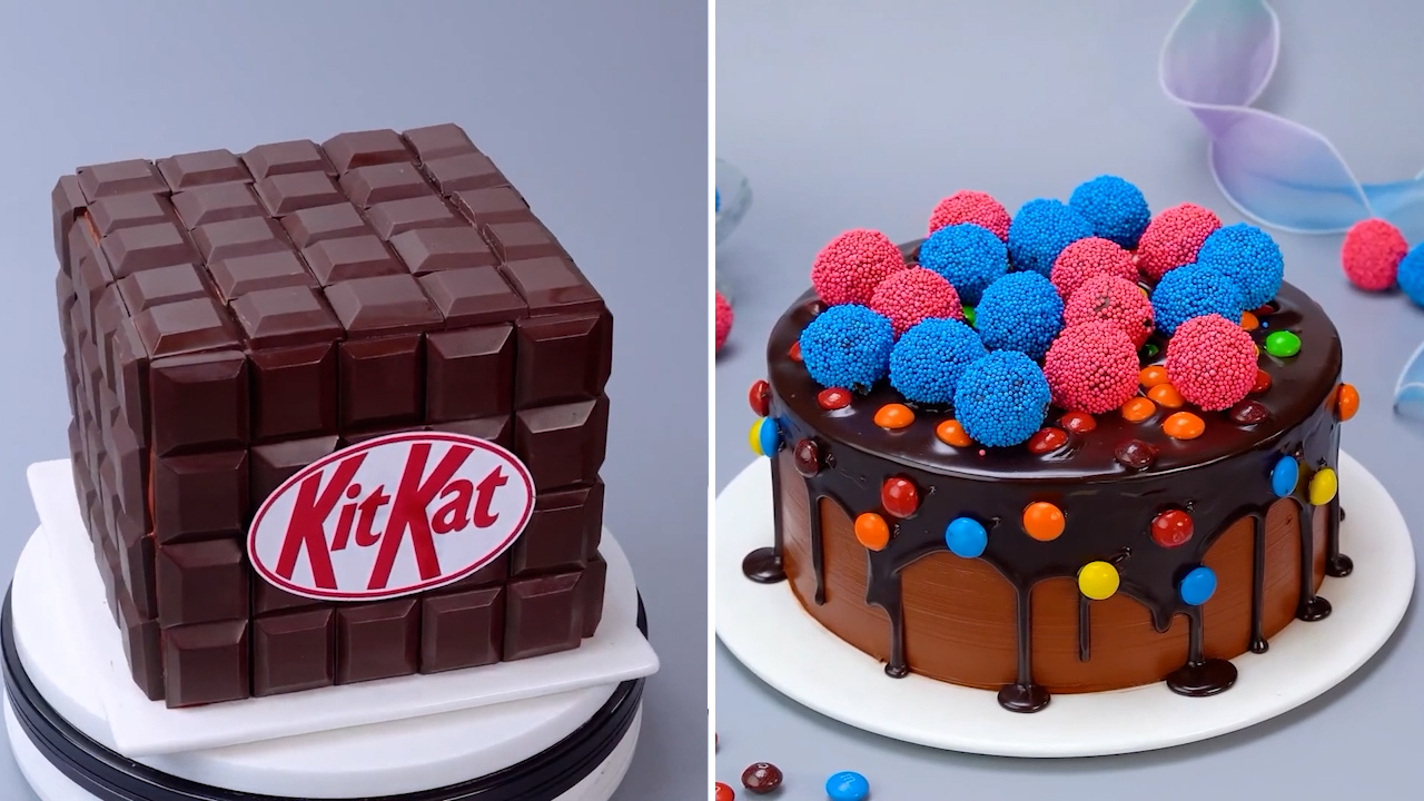 KitKat Block Cake & Colorful Candy Drip Cake