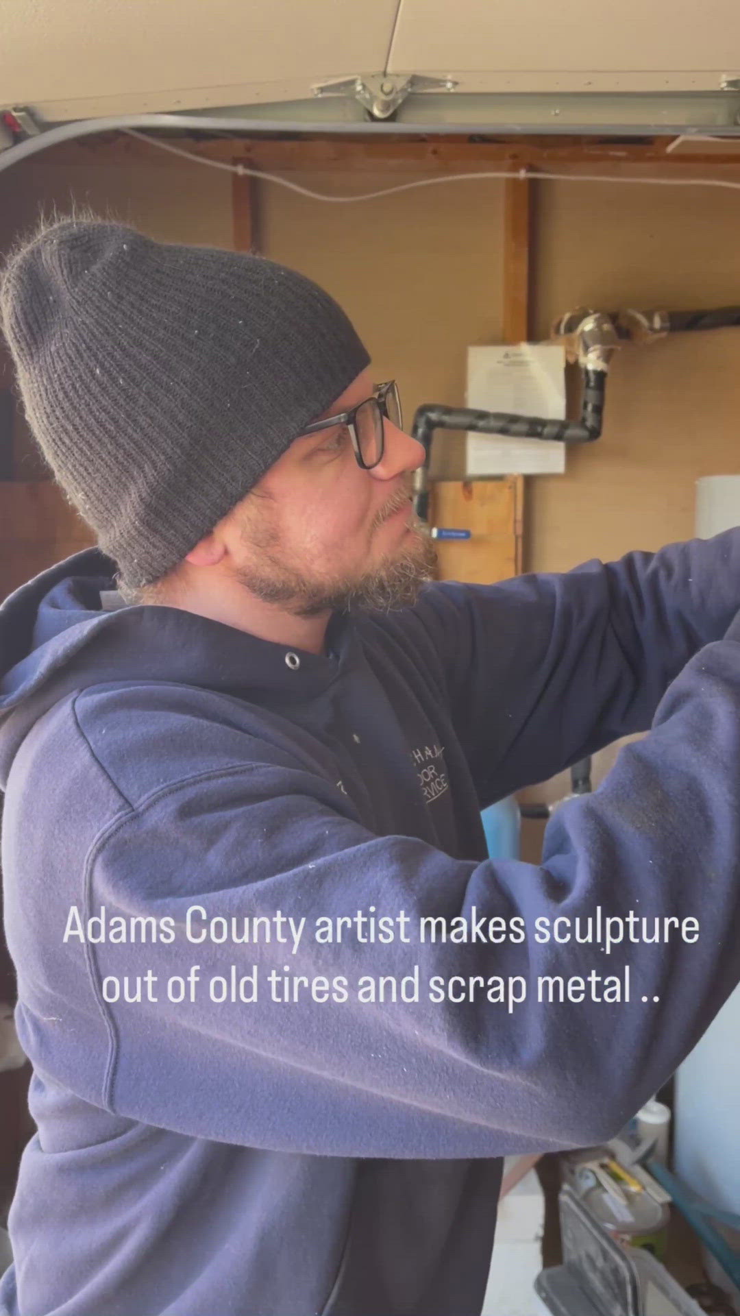 Adams County man makes sculpture from old tires and scrap metal