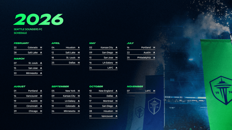Seattle Sounders release 2026 regular season schedule