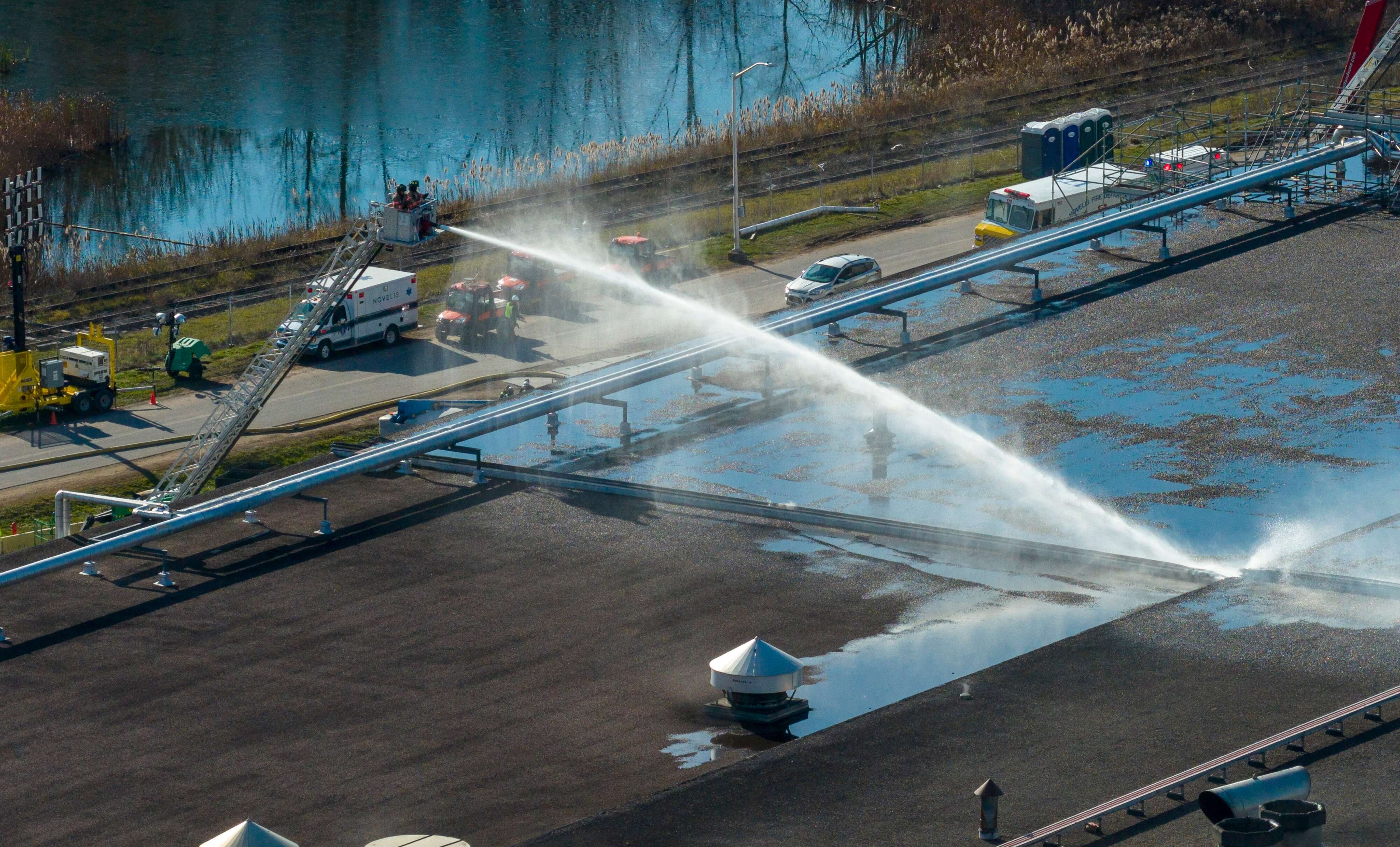 Update: Firefighters from two counties battling fire at Novelis ...