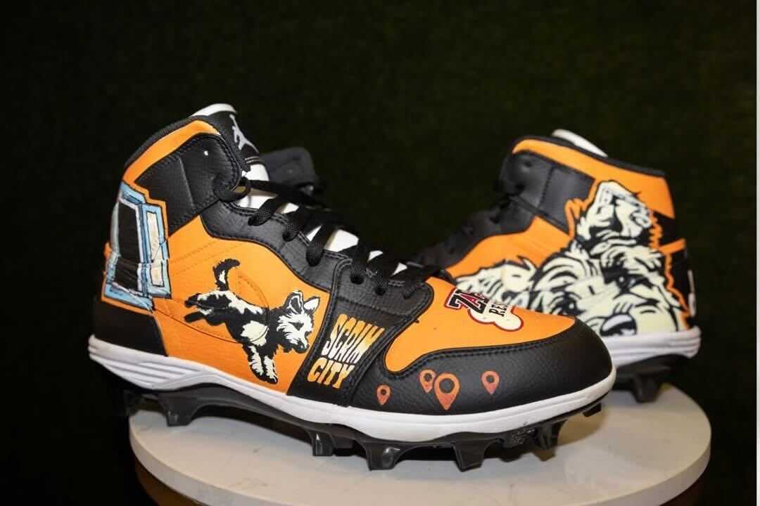 New Orleans famous rescue dog Scrim featured in Saints player's cleats